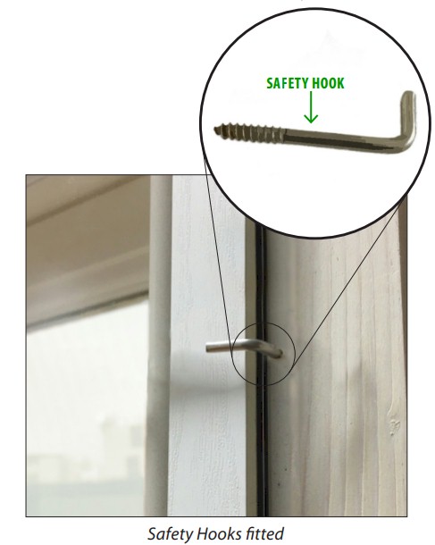 Safety hook | Extraglaze - Elegant Secondary Glazing